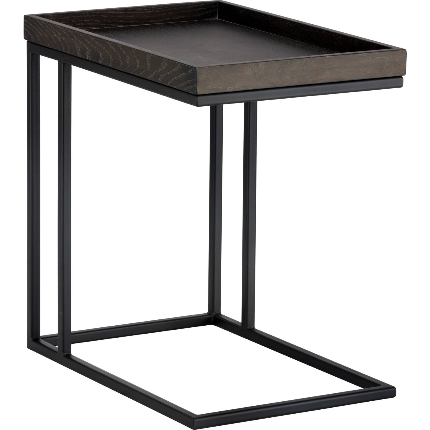 Sunpan 104615 Arden C-Shaped End Table in Grey Oak & Iron