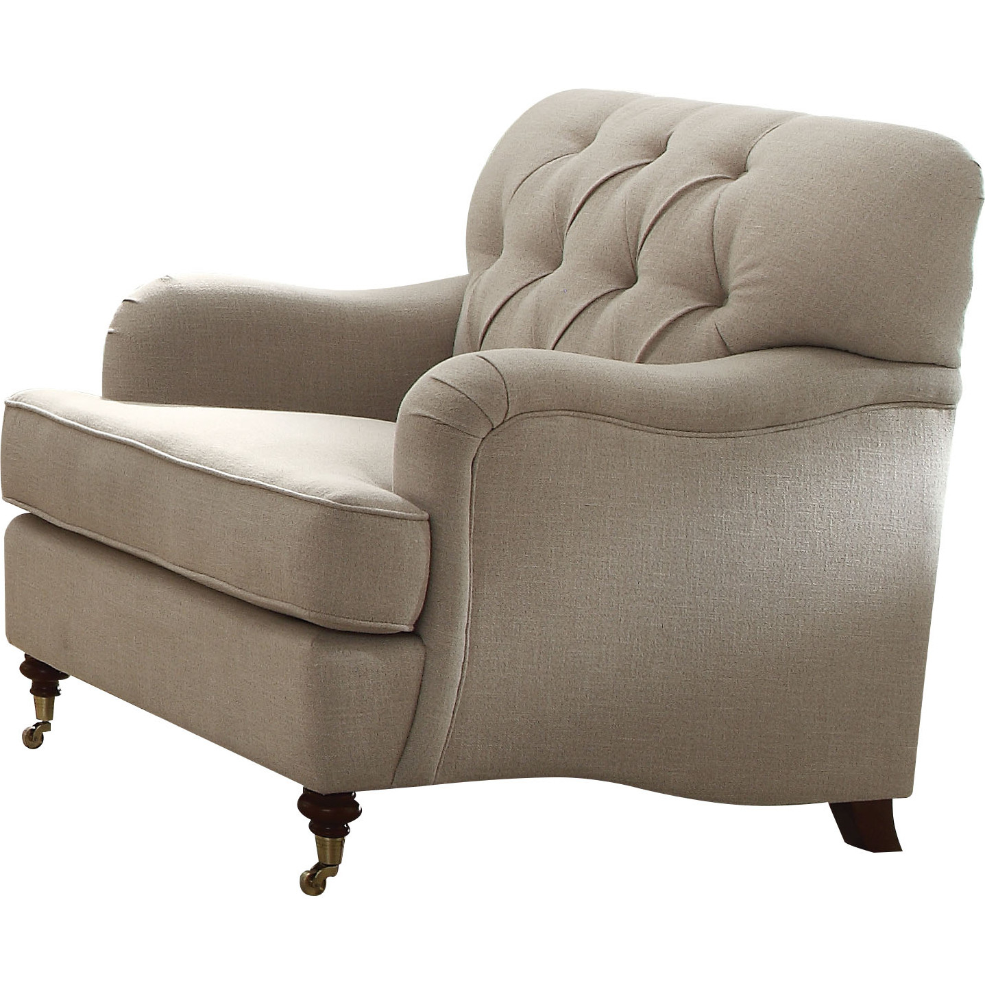 Acme 52582 Alianza Arm Chair in Tufted Beige Fabric