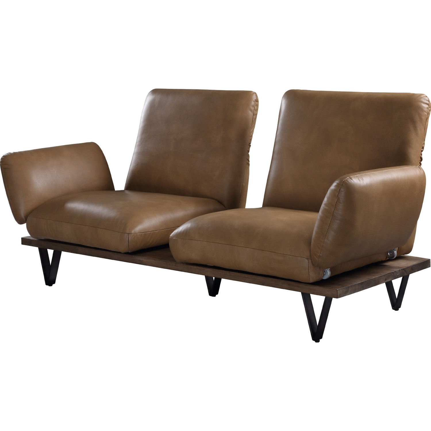 Acme 55065 Narech Sofa with Swivel in Nutmeg Brown Top Grain Leather