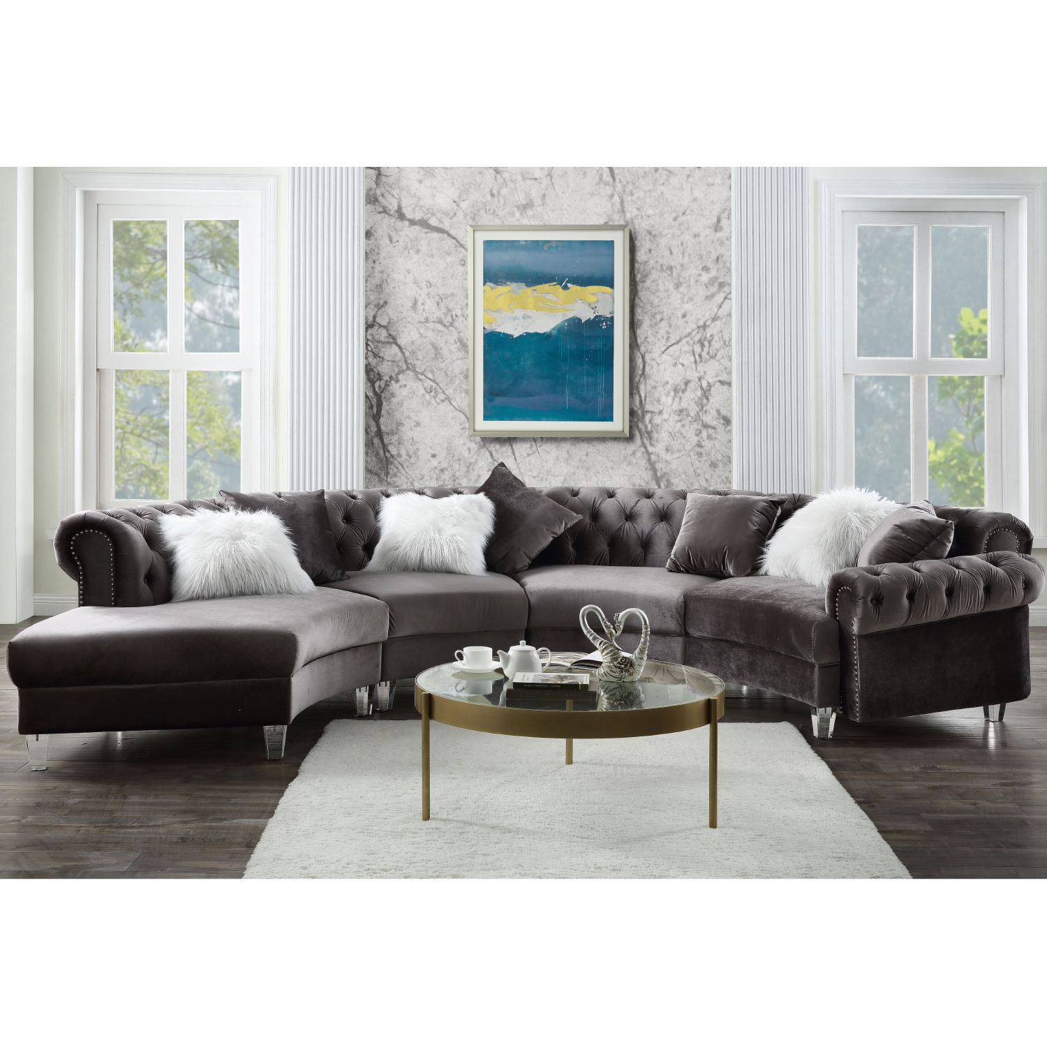 Crescent Sectional Sofa | Baci Living Room