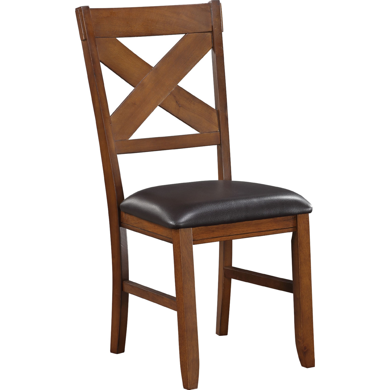 Acme 70003 Apollo Dining Chair in Espresso Leatherette & Walnut (Set of 2)