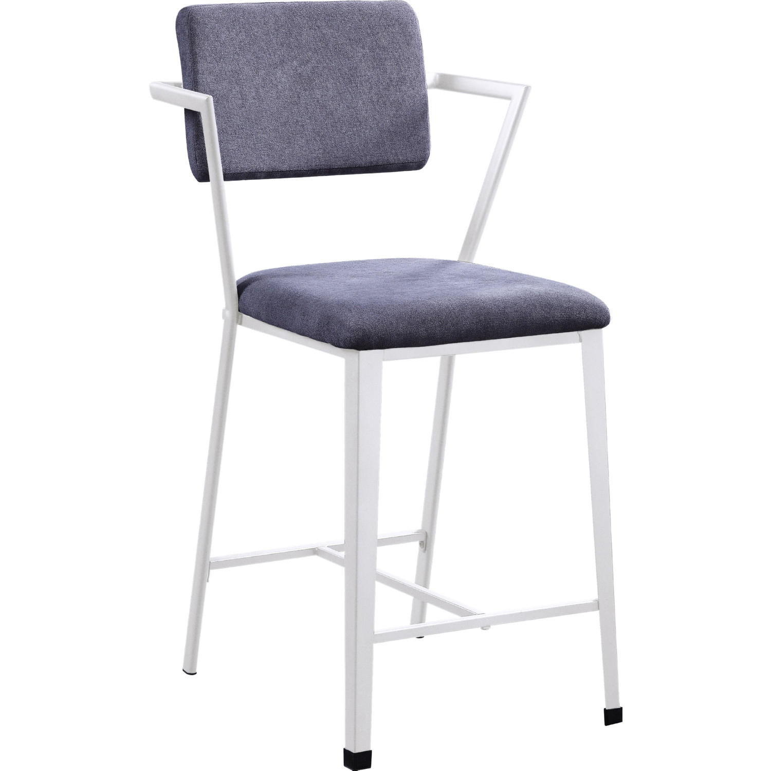 Acme 77887 Cargo Counter Height Dining Chair in Gray Fabric & White ...