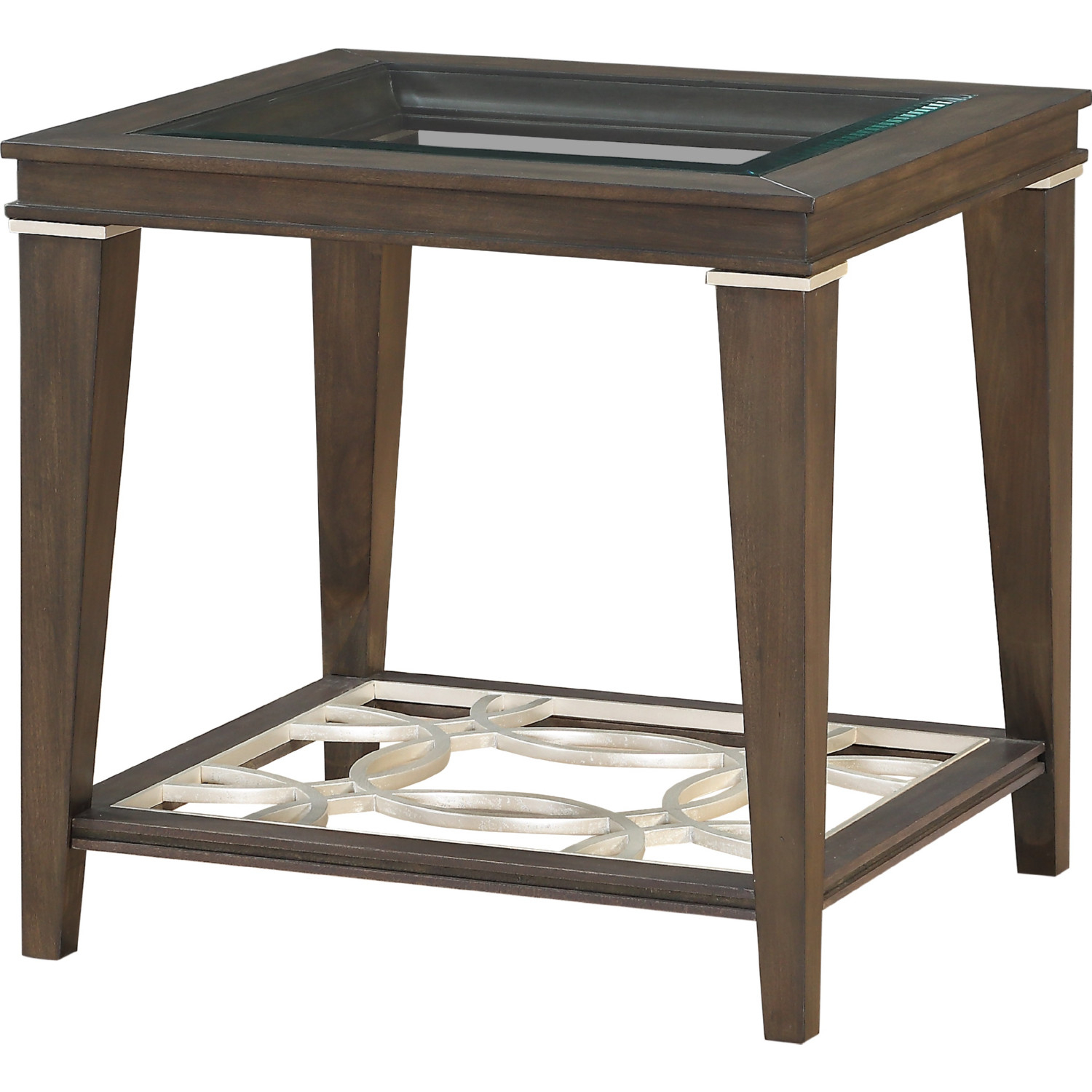 Acme 87992 Peregrine End Table in Walnut & Glass