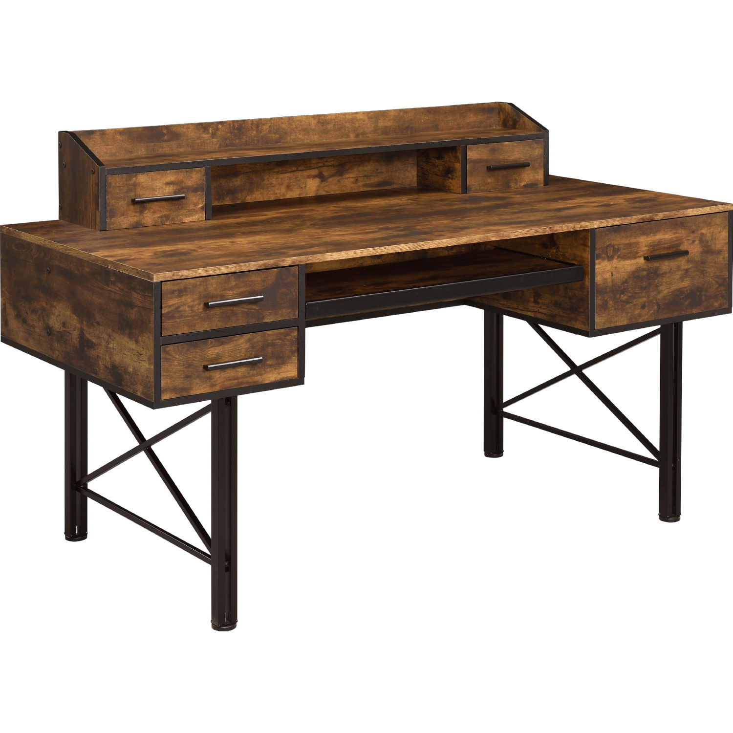 Acme 92800 Safea Computer Desk in Weathered Oak & Black Finish