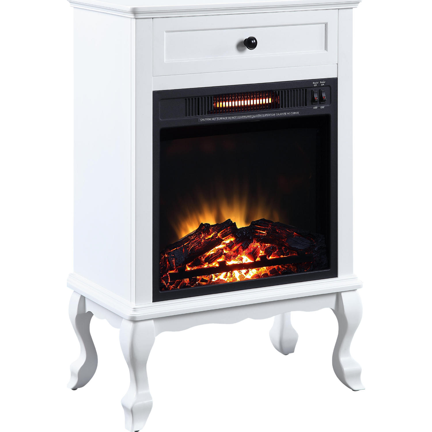 Acme AC00853 Eirene White Cabinet & Fireplace in White