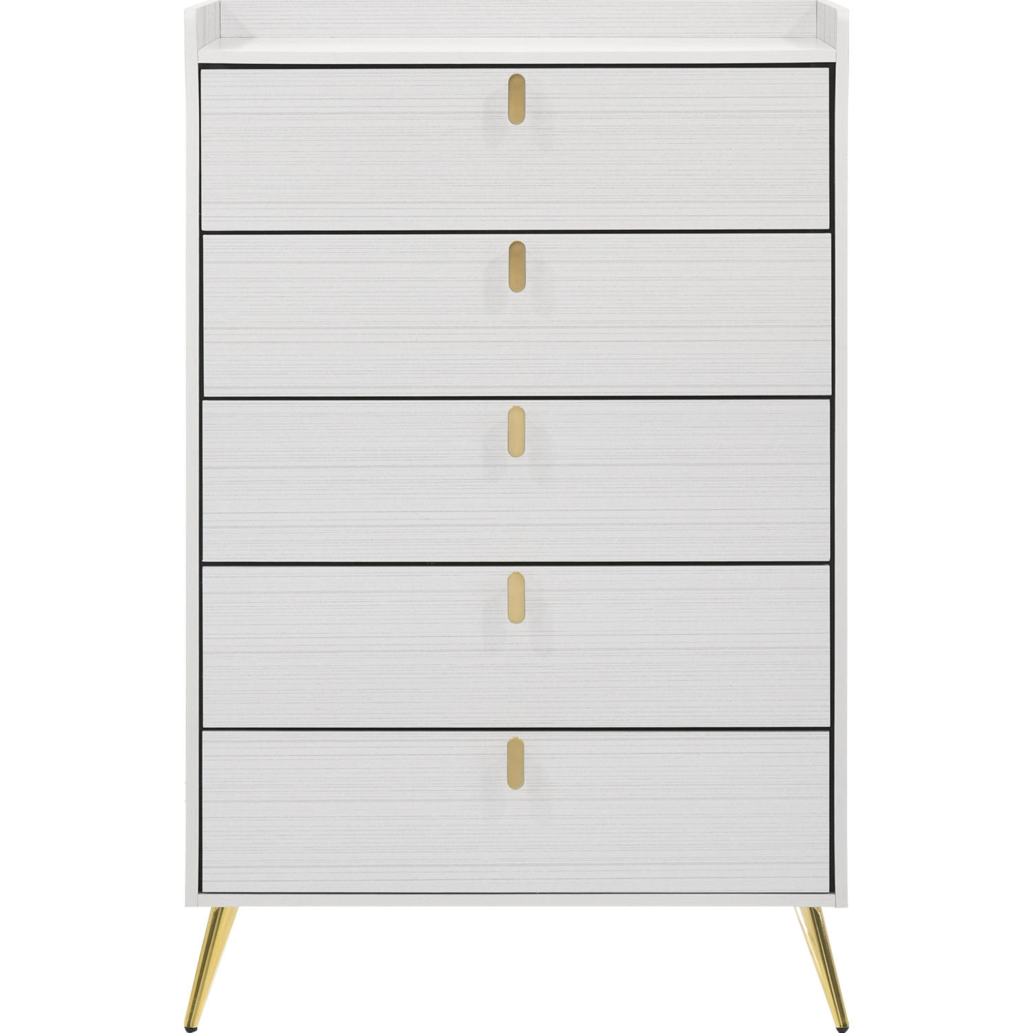 Acme BD01180 Zeena Chest in White & Gold Metal