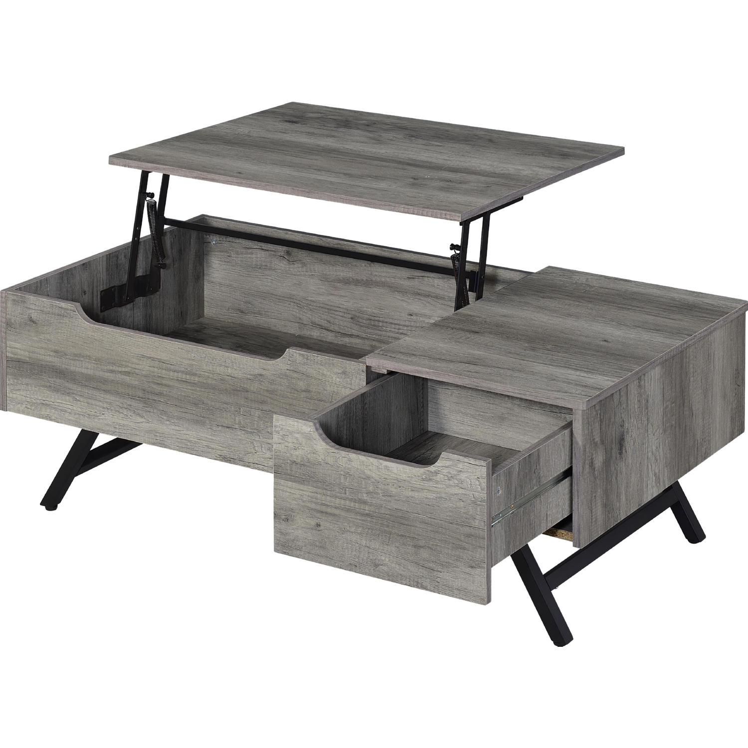 Acme LV00832 Throm Lift Top Coffee Table in Gray Oak Finish