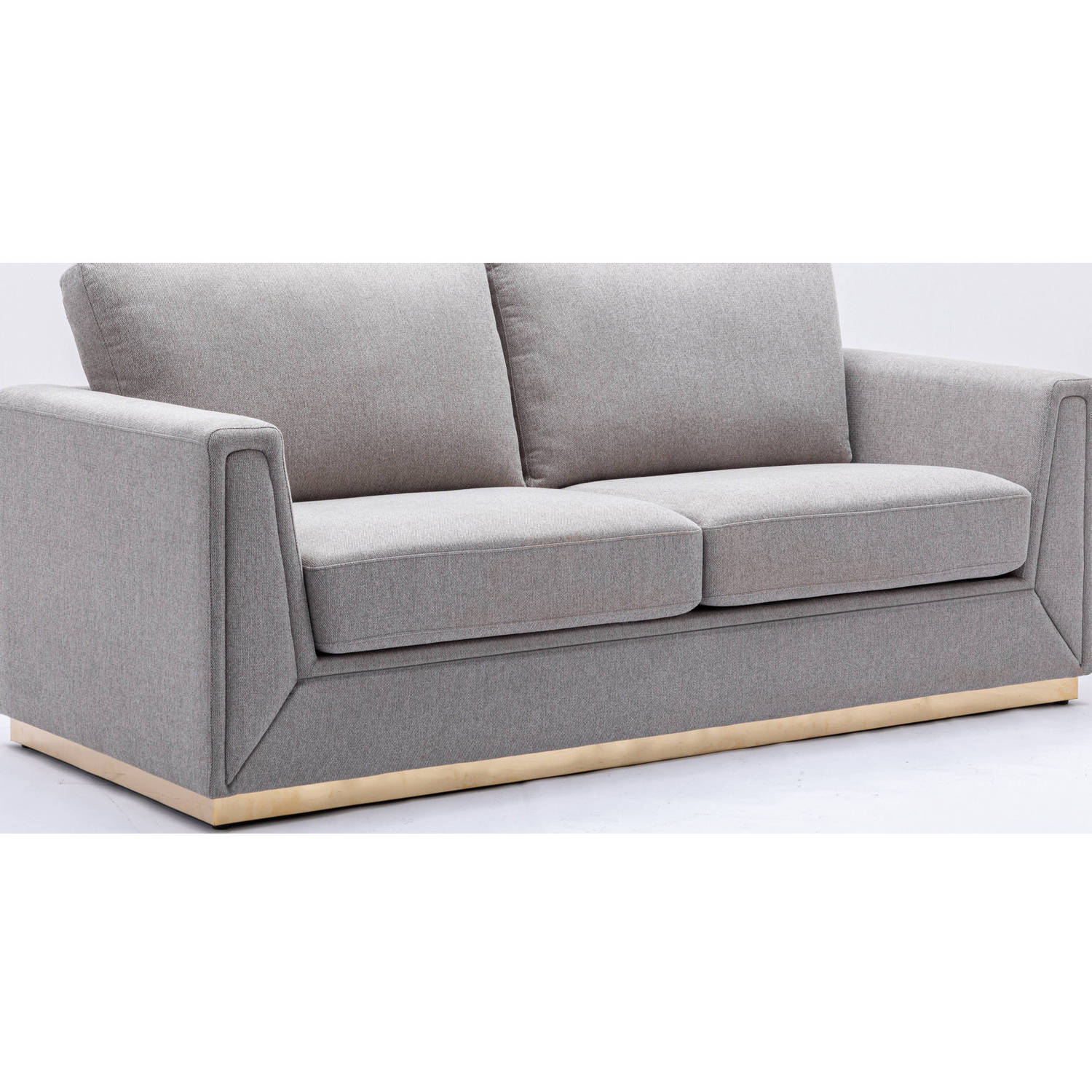 Acme LV01744 Valin Sofa in Grey Linen & Gold Metal