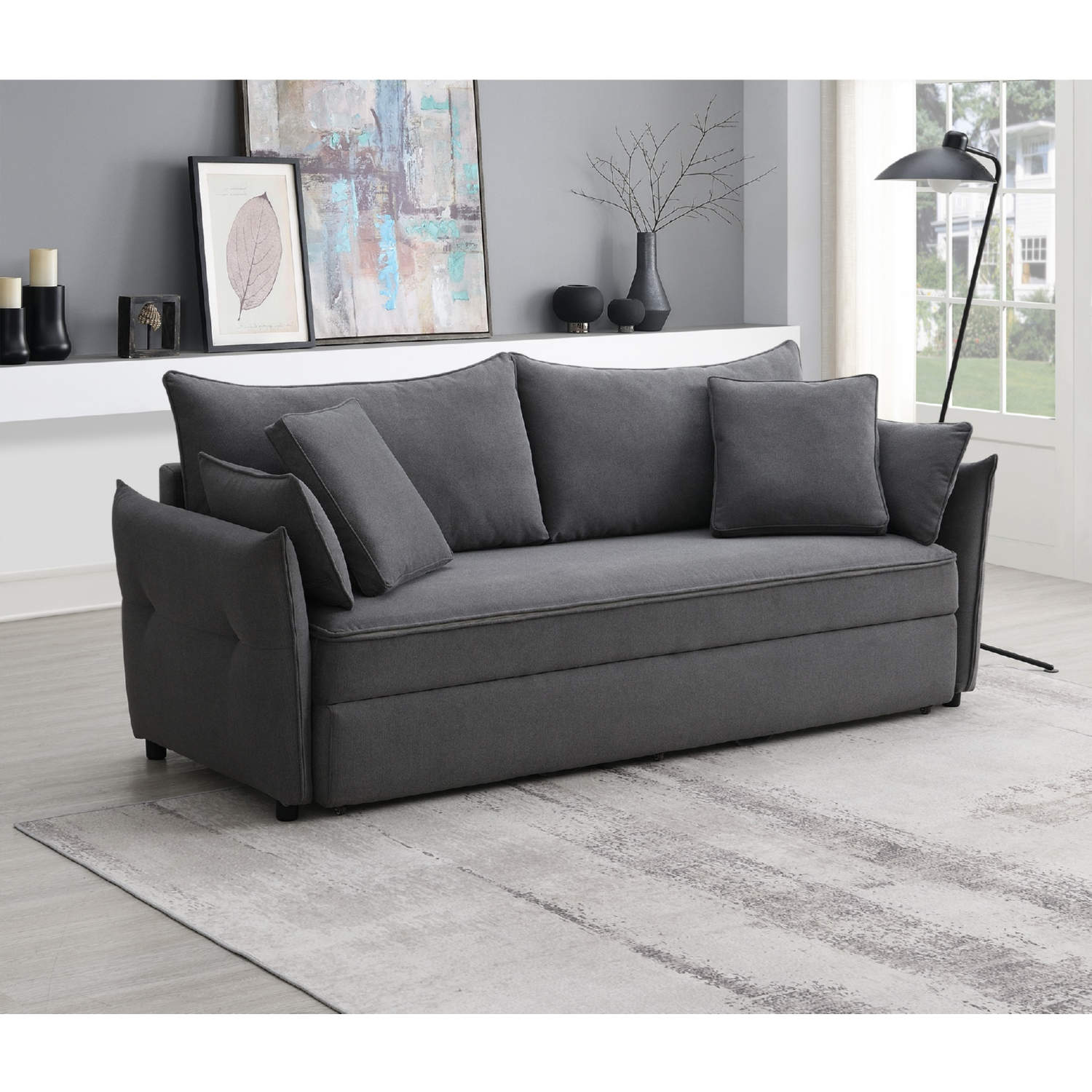 Acme LV03100 Irina Sleeper Sofa in Gray Fabric