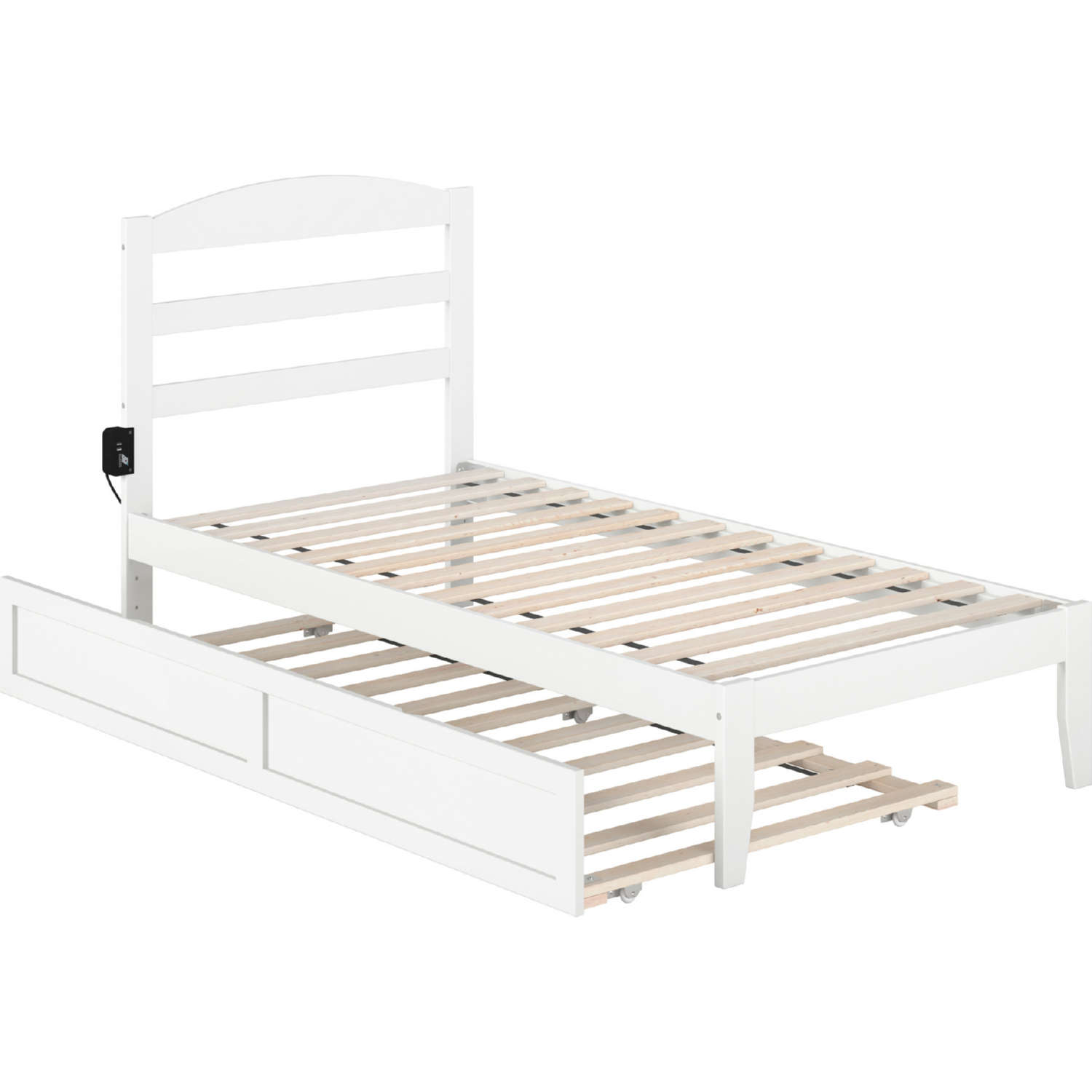 AFI AG7811222 Warren Twin Bed w/ Twin Trundle in White Finish