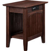 AFI AH14313 Nantucket End Table with Charging Station in Burnt Amber