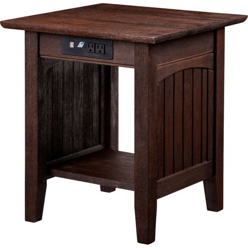 AFI AH14313 Nantucket End Table with Charging Station in Burnt Amber