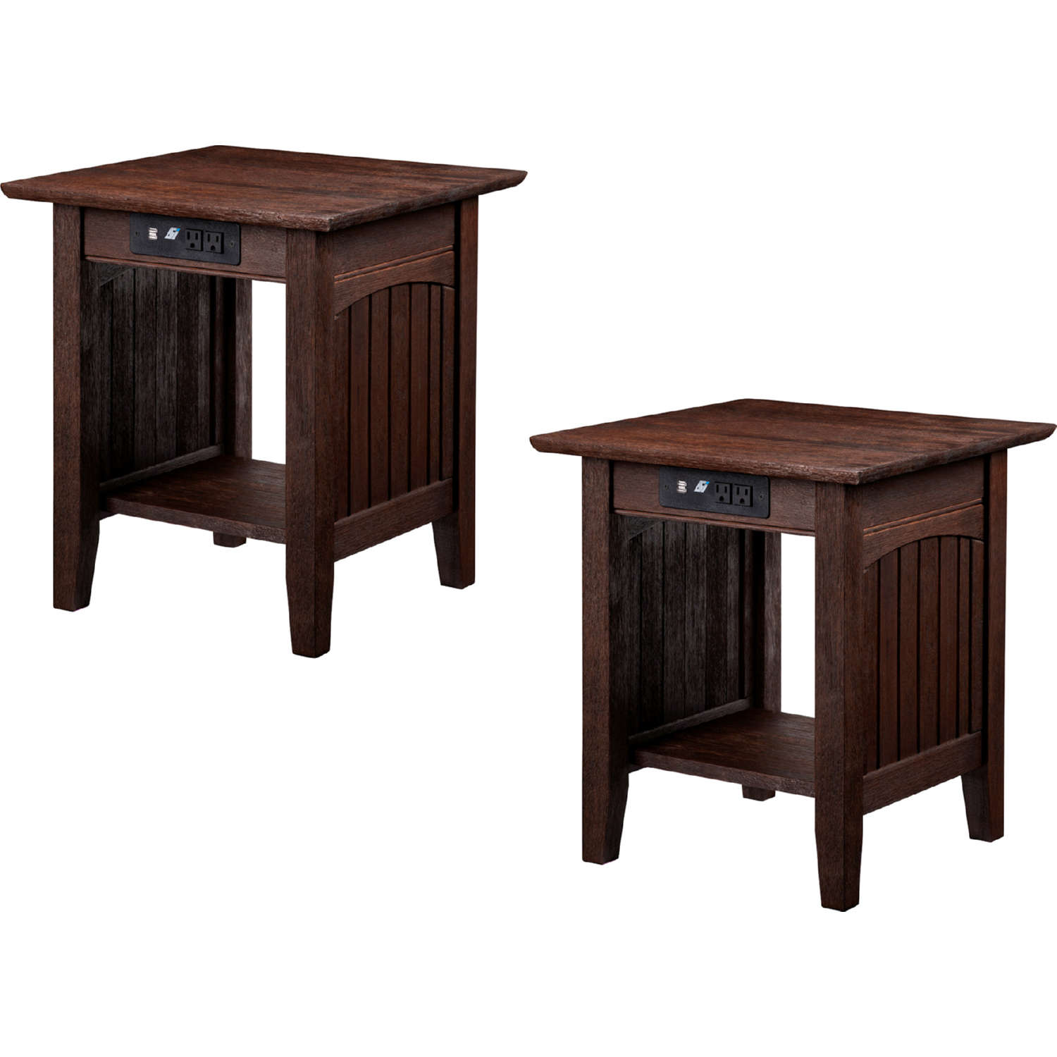 AFI AH34313 Nantucket End Table w/ USB Charger in Burnt Amber Finish ...