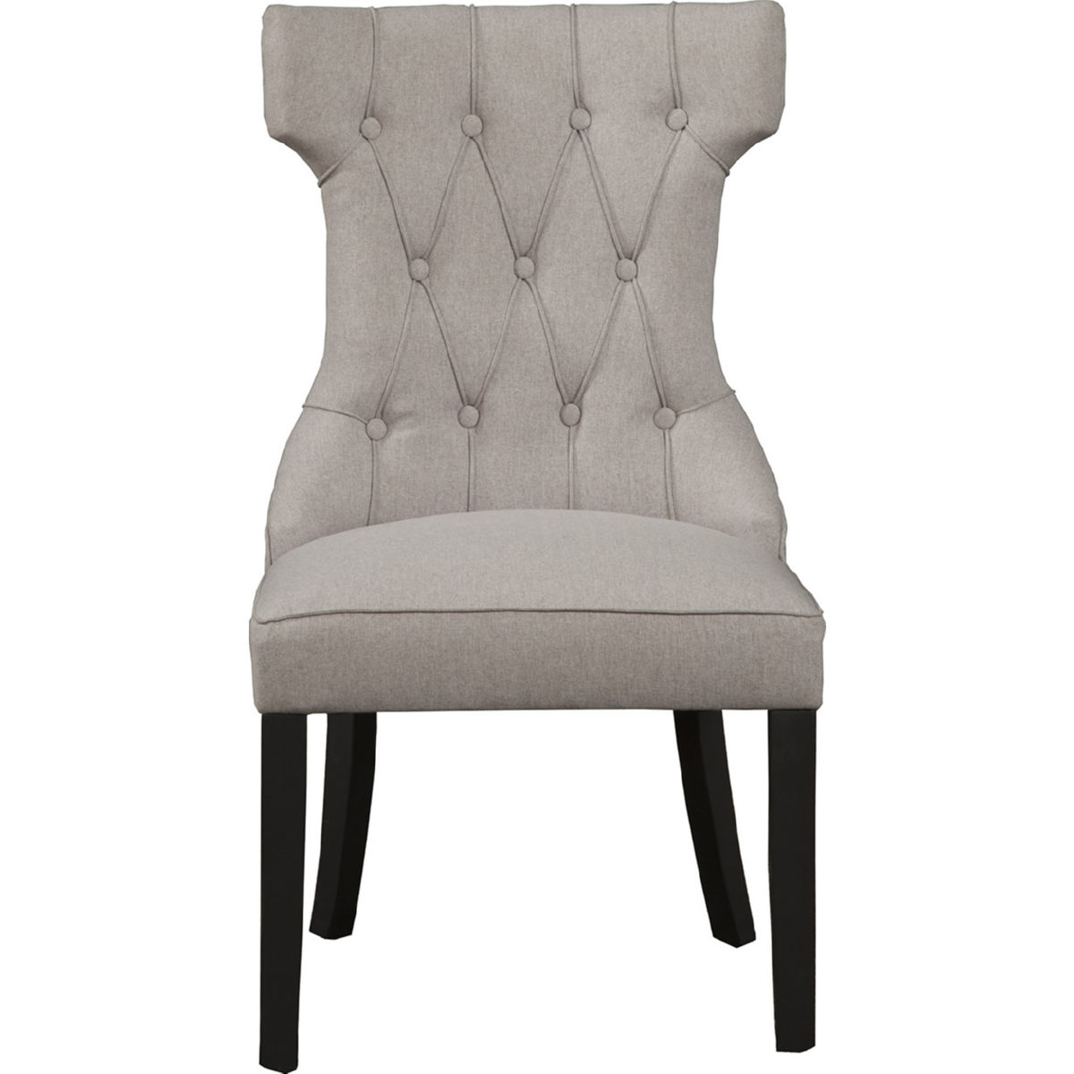 Alpine 3868-02 Manchester Dining Chair in Tufted Grey Fabric (Set of 2)