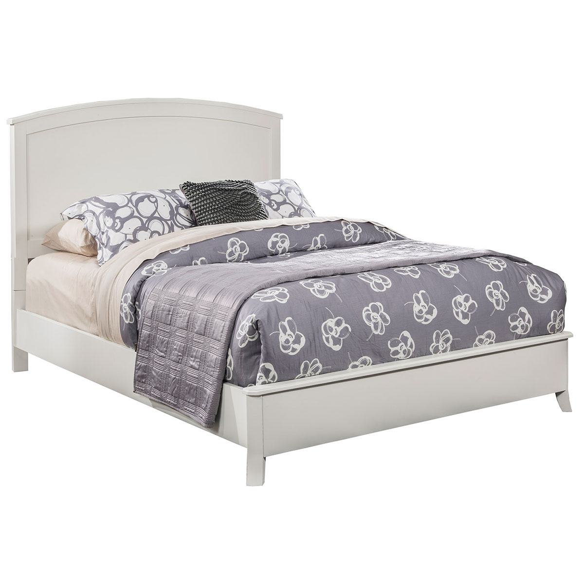 Alpine 977-W-07EK Baker Standard King Panel Bed in White Finish