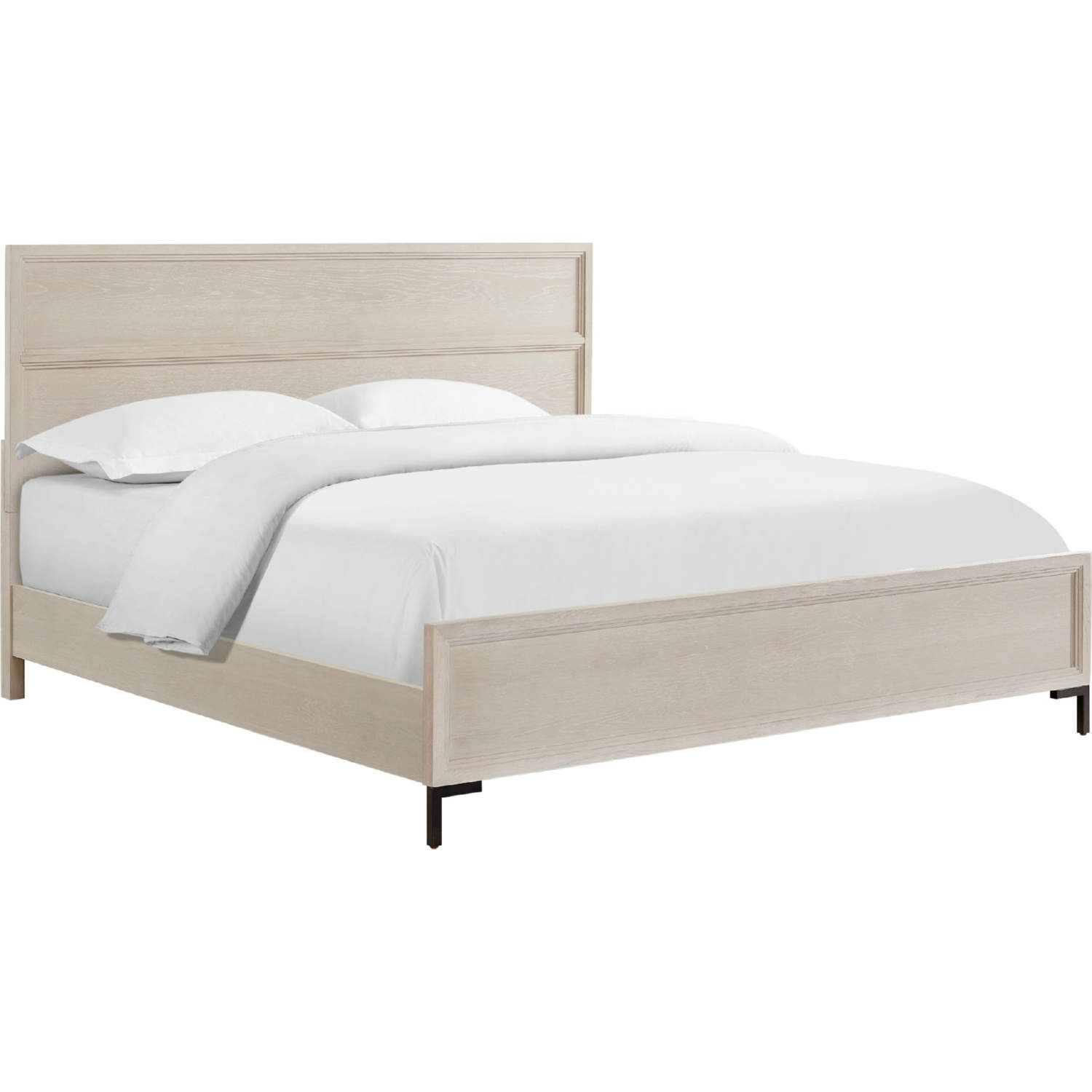 Alpine F7210CK Bradley California King Panel Bed in Antique White Finish