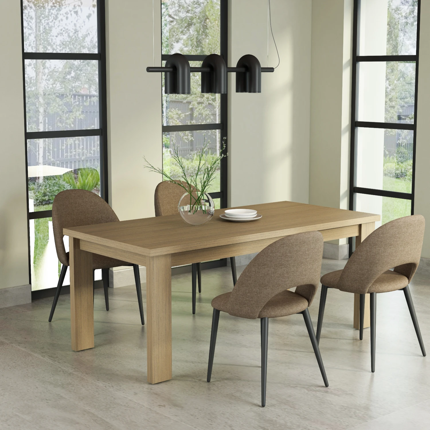 Anderson Teak TB-BB-19090 Brentford 75" Dining Table in Light Brown ...