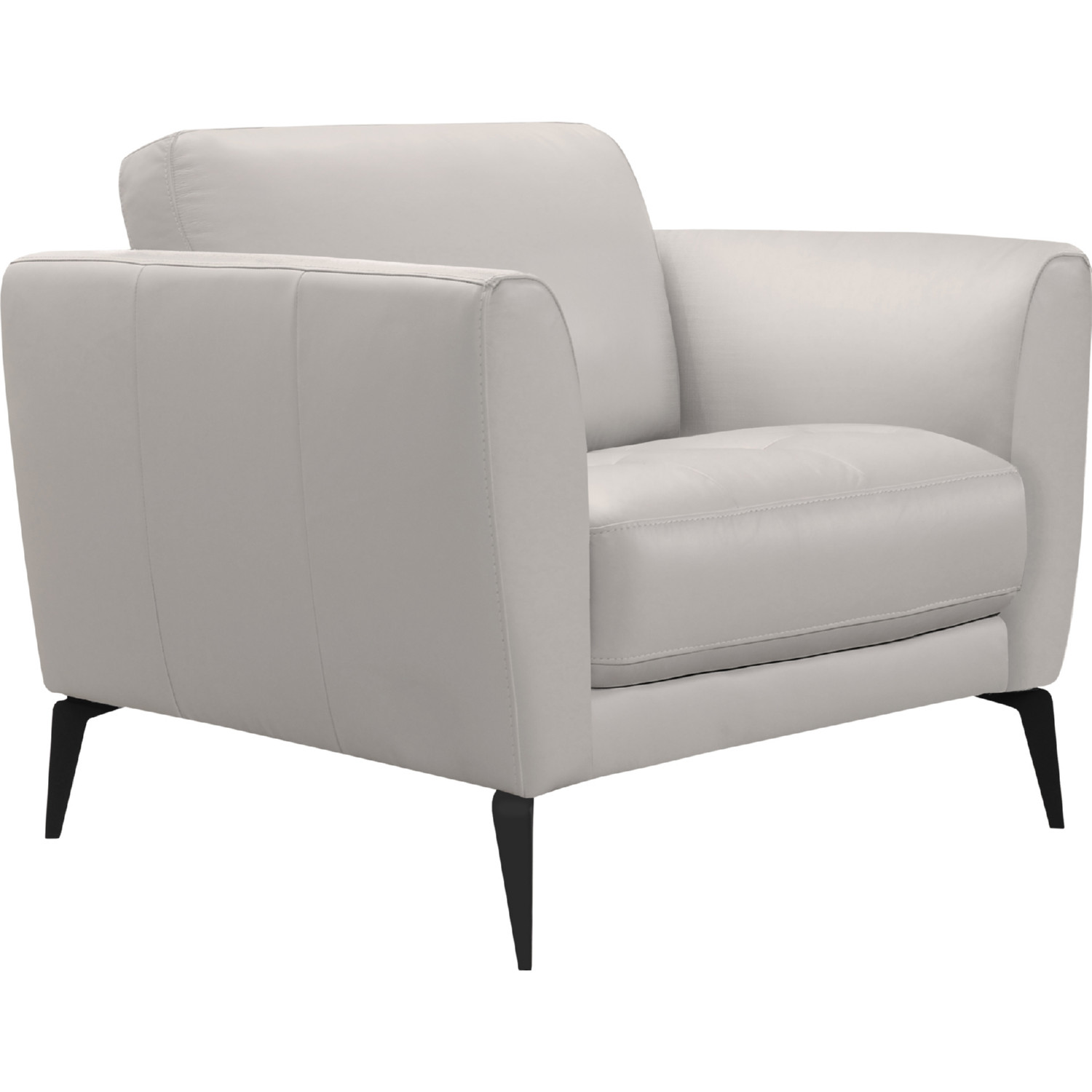 Armen LCHP1GR Hope Arm Chair in Dove Grey Leather on Black Metal Legs ...