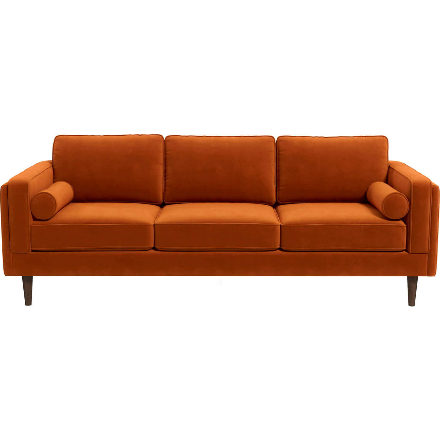 Ashcroft SOF00301601 Amber Sofa in Burnt Orange Velvet & Wood