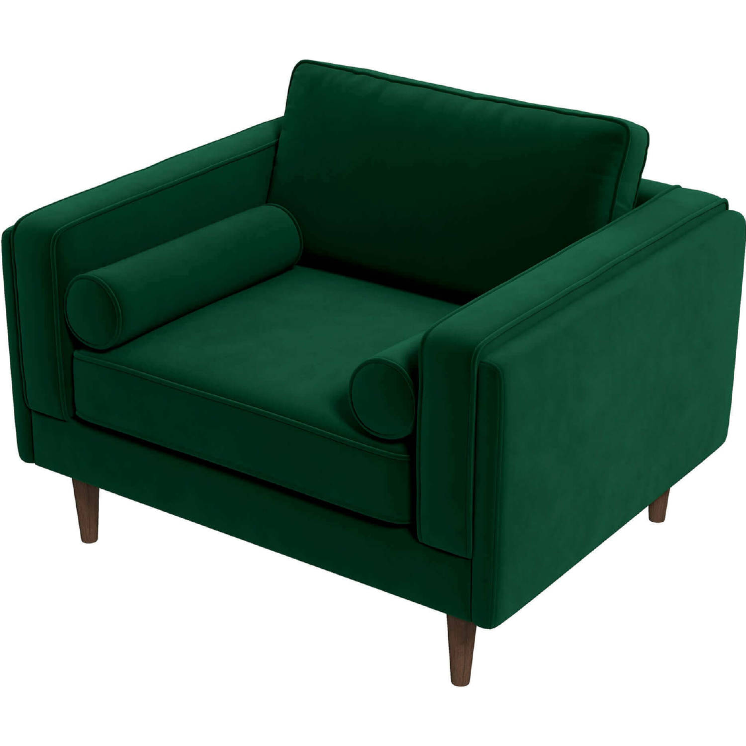 Ashcroft LCH00300503 Amber Accent Lounge Chair in Dark Green Velvet & Wood