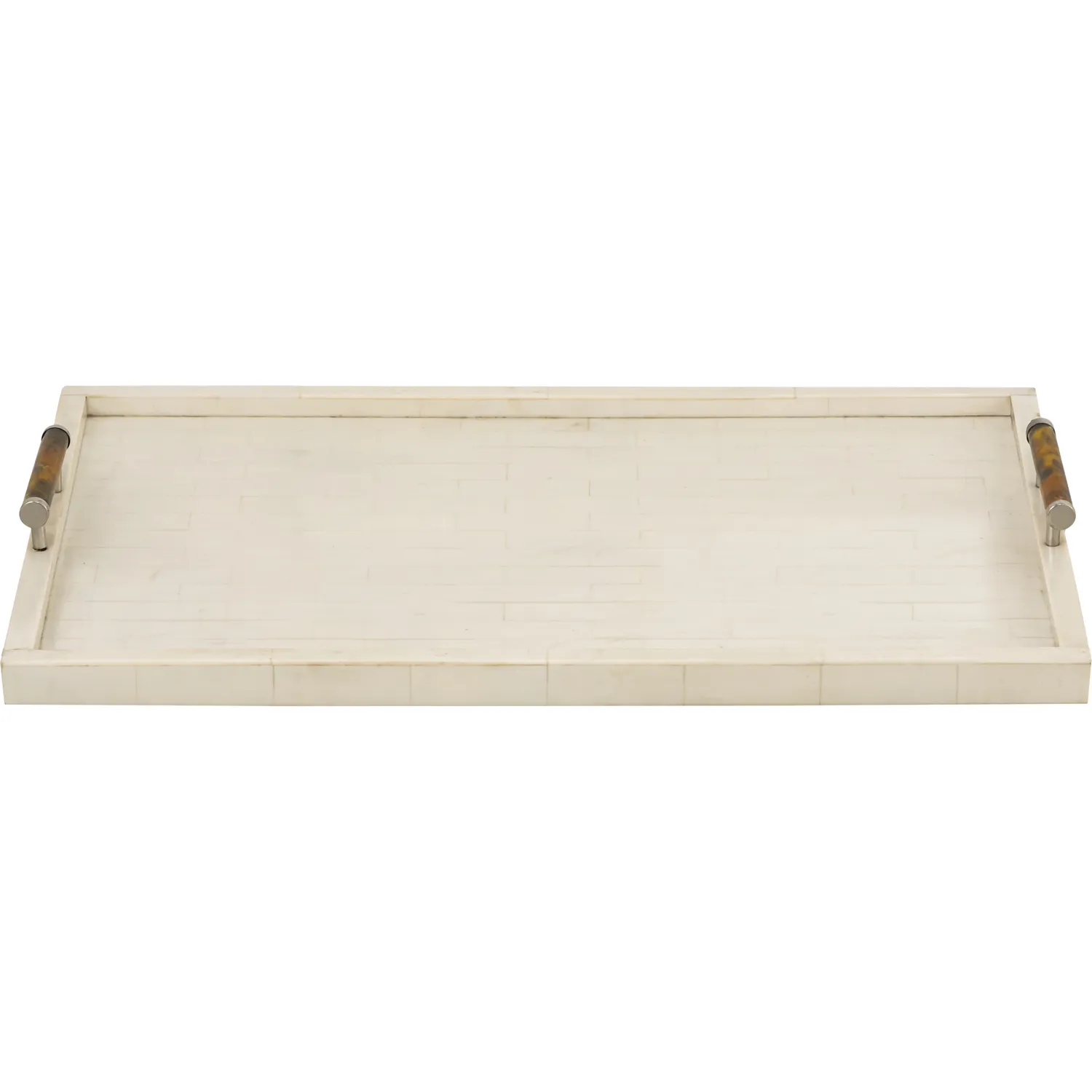 Atlas AC11696-01 Elia Tray in Ivory Resin & Nickel Stainless Steel