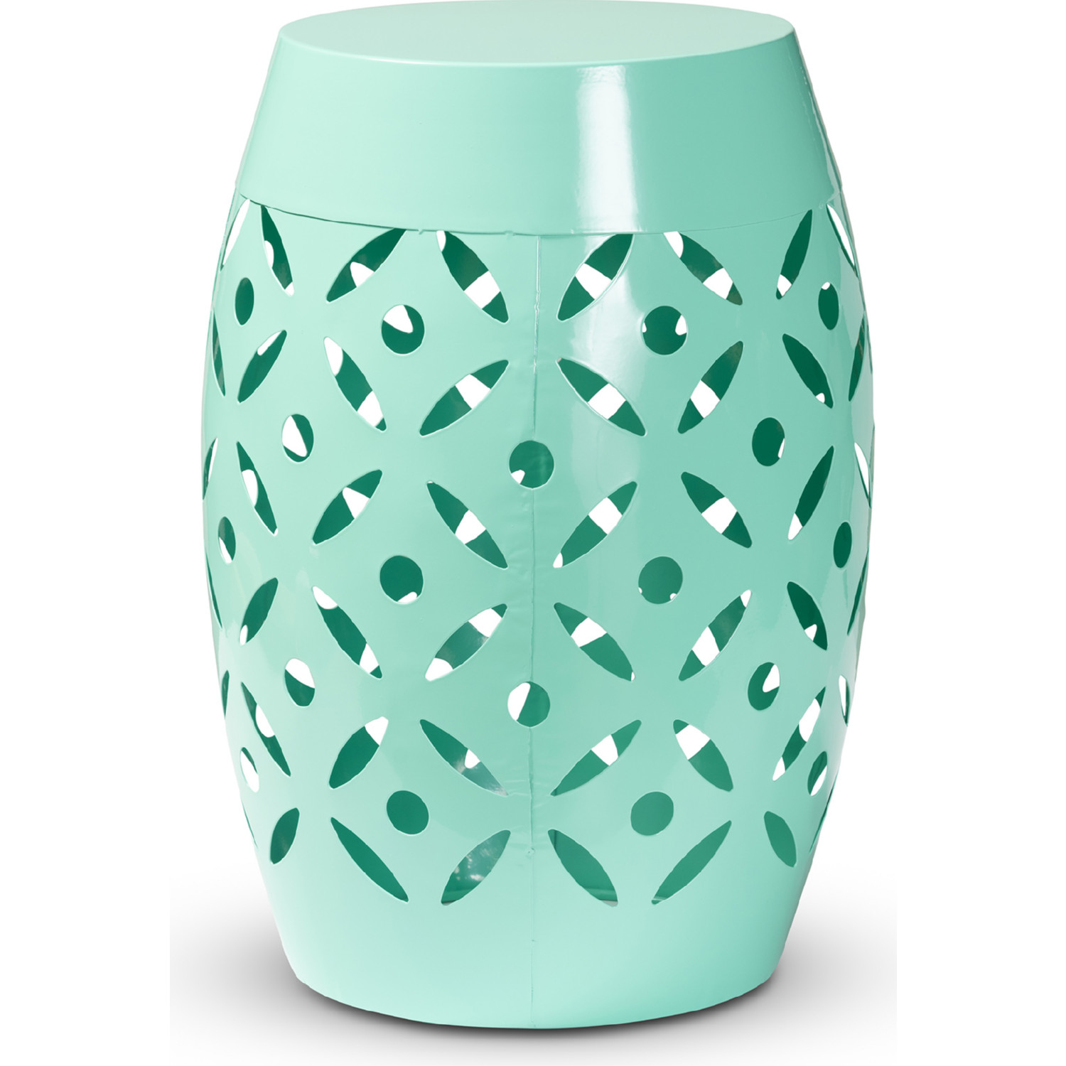 Baxton H01-101371B Aqua Metal Side Table Hallie Outdoor Side Table in ...