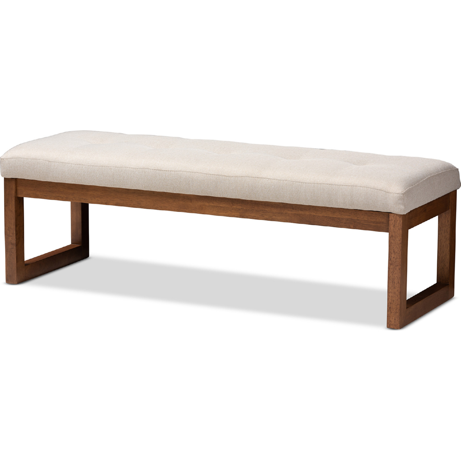Baxton BBT5337-Light Beige-Bench Caramay Bench in Tufted Beige Fabric ...