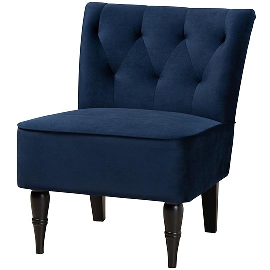 Baxton RAC515FB-Navy Blue Velvet/Black-CC Harmon Accent Chair in Navy ...