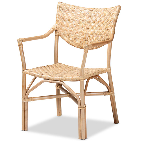 Baxton RCN002-Rattan-DC Damani Dining Chair in Natural Brown Rattan
