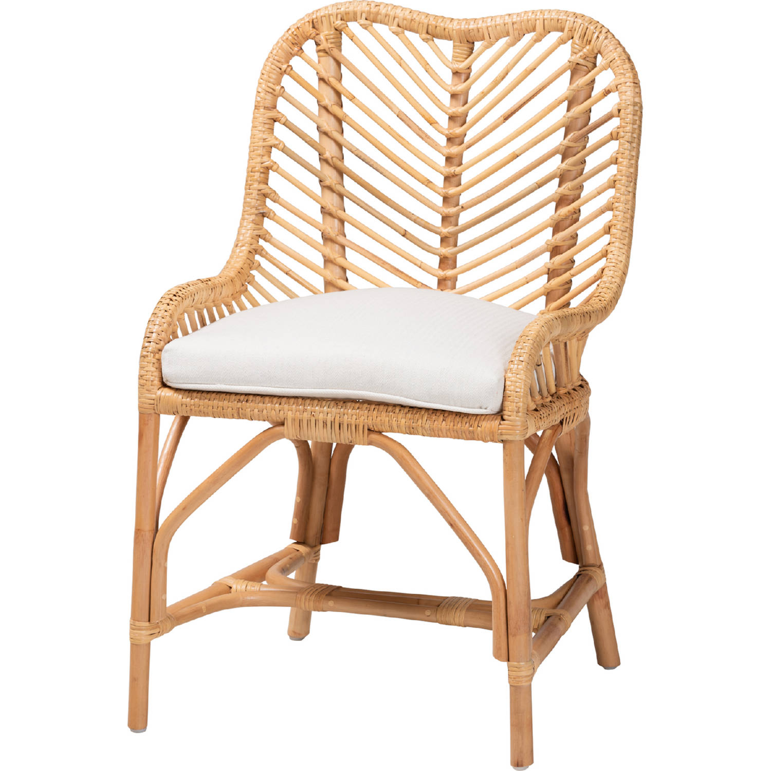 Baxton Arween-Rattan-DC Arween Dining Chair in Natural Brown Rattan ...
