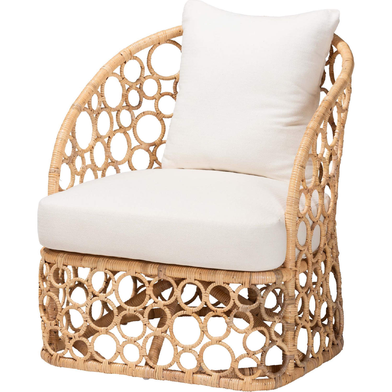 Baxton Model 2-Light Honey Rattan-CC Prisca Accent Chair in Light Honey ...