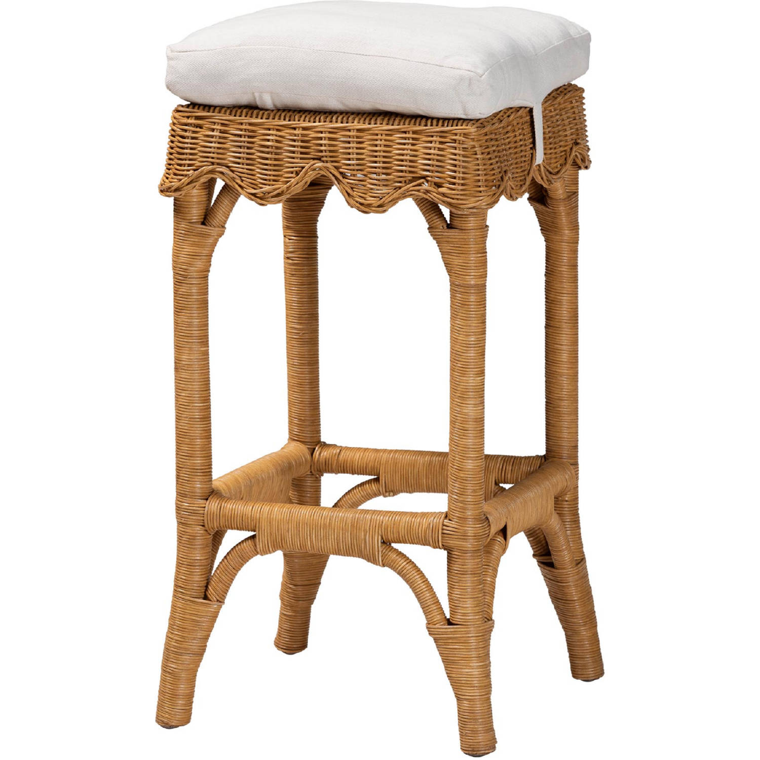 Baxton DC0899-B-Muy-Honey Rattan-Bar Stool Muy Scallop Bar Stool in ...