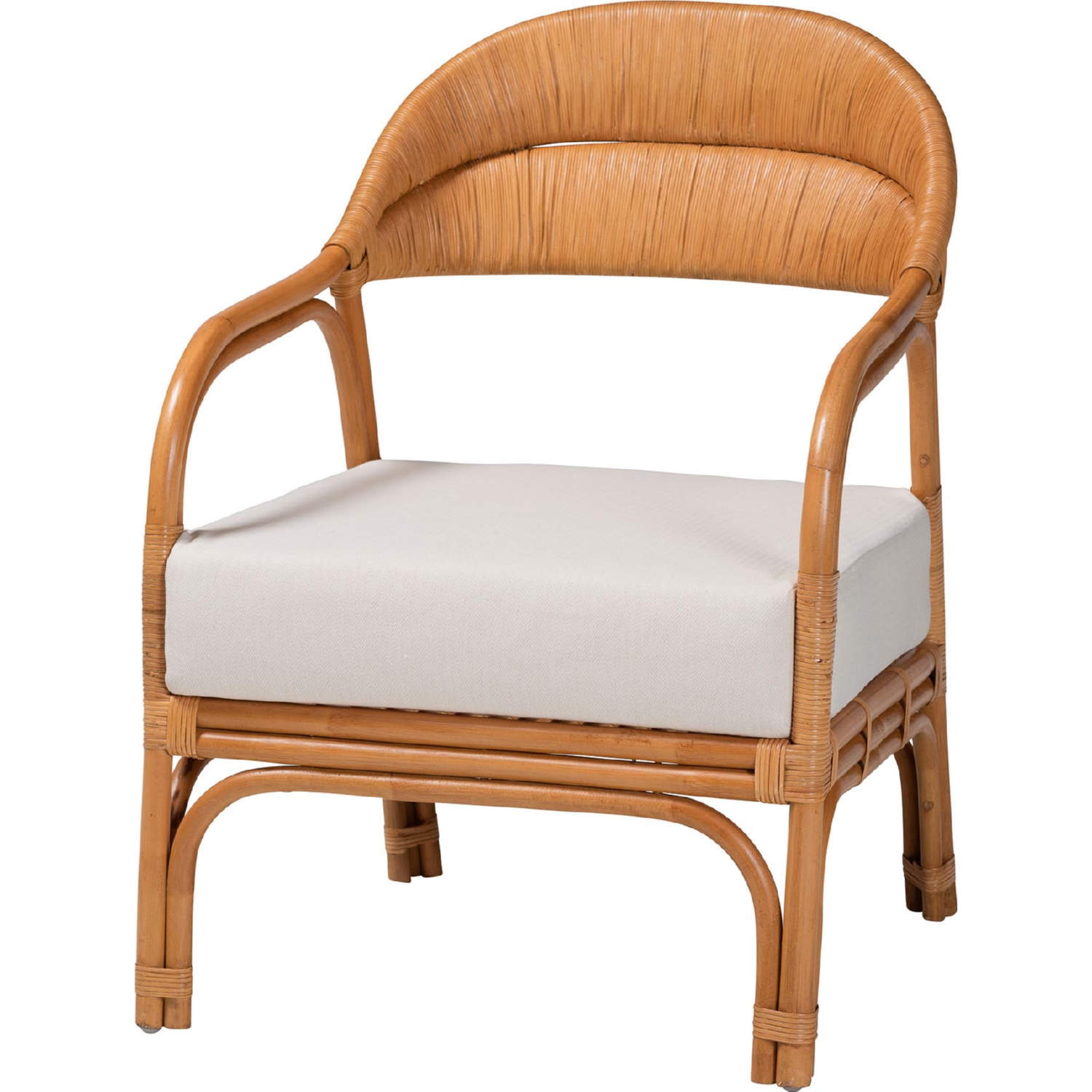 Baxton MARISA-Light Honey Rattan-CC Marisa Accent Arm Chair in Light ...