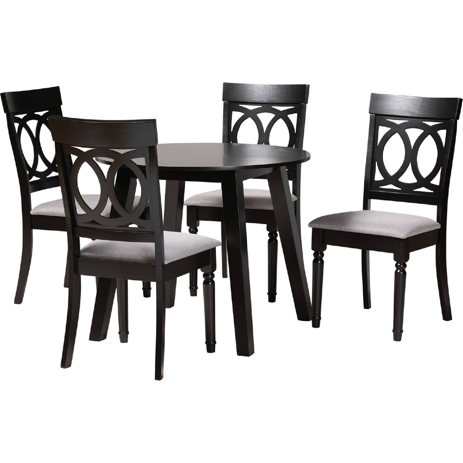 Baxton Charlotte-Grey/Dark Brown-5PC Dining Set Charlotte 5 Piece ...
