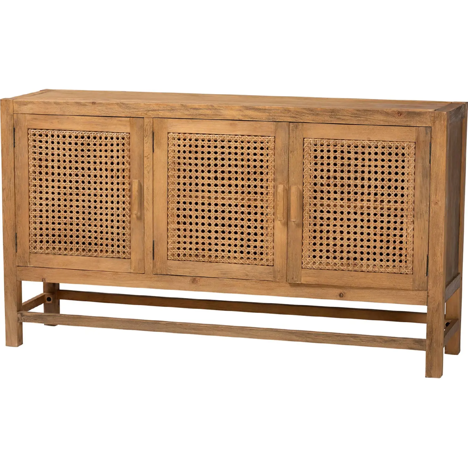 Baxton SIBU-Rattan/Wood Short-Cabinet-Boxed Sibu Cabinet in Natural ...
