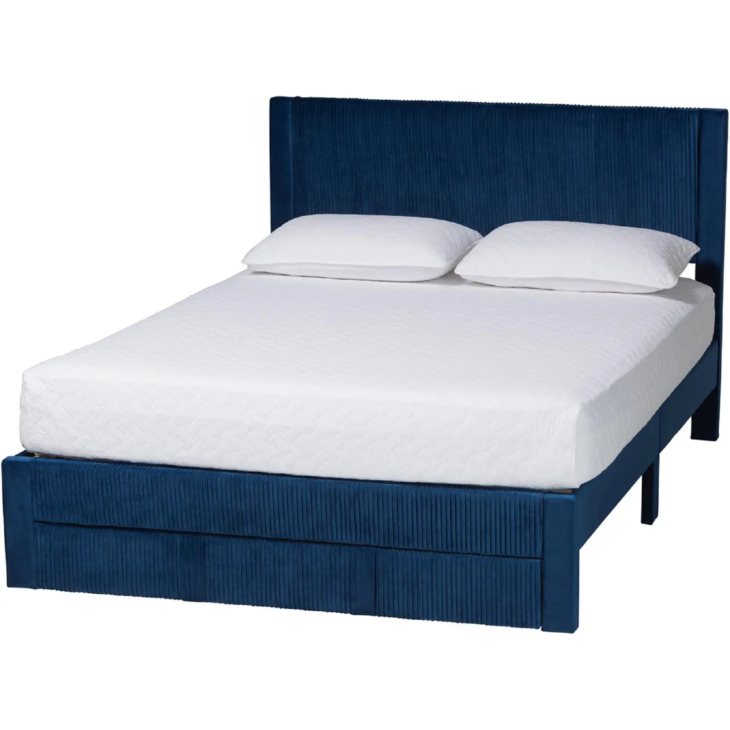 Baxton CFSP0839-A-Navy Blue-Queen Elora Queen Storage Bed in Navy Blue ...
