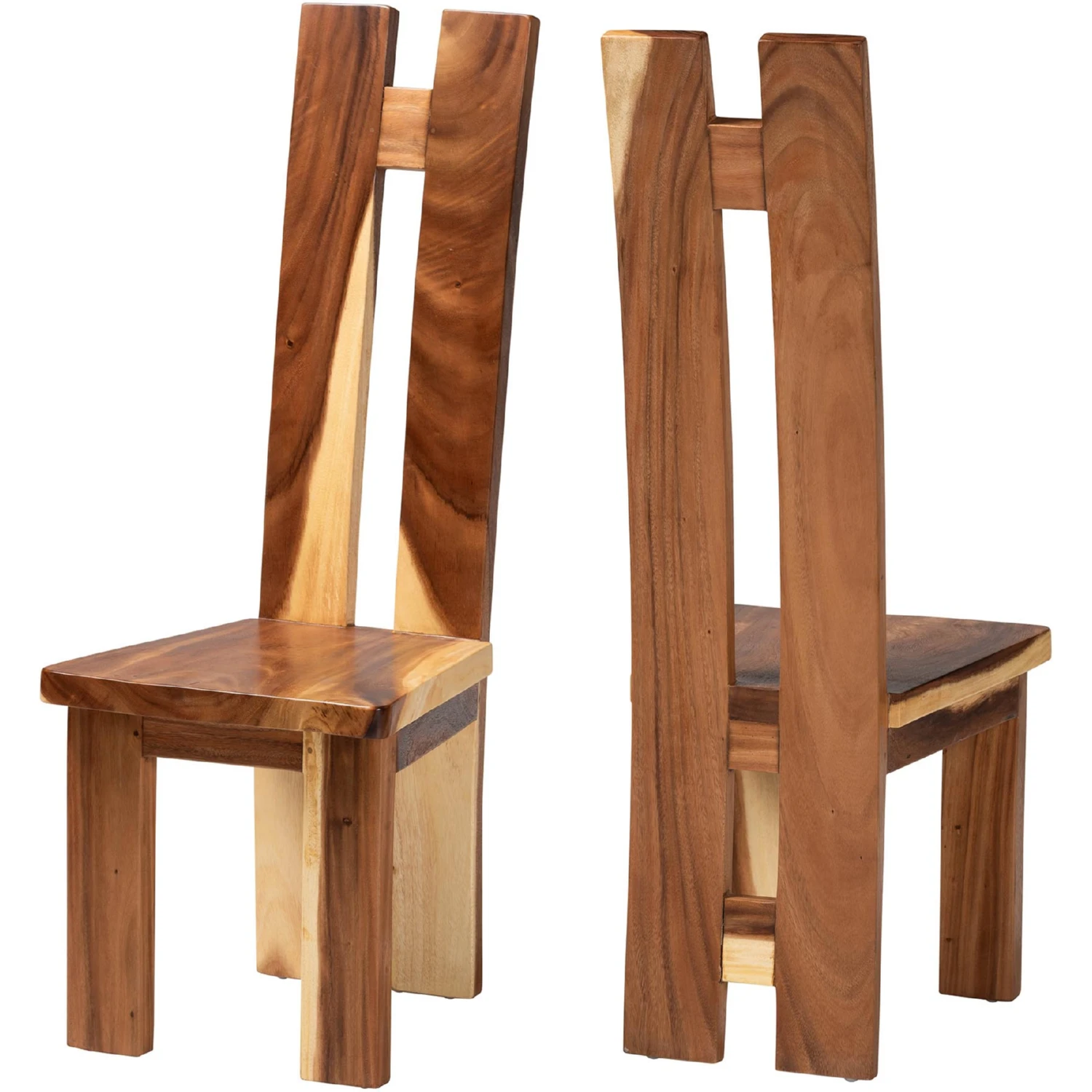 Baxton Lin-Natural/Wooden-DC Lin Dining Chair in Natural Suar Wood (Set ...