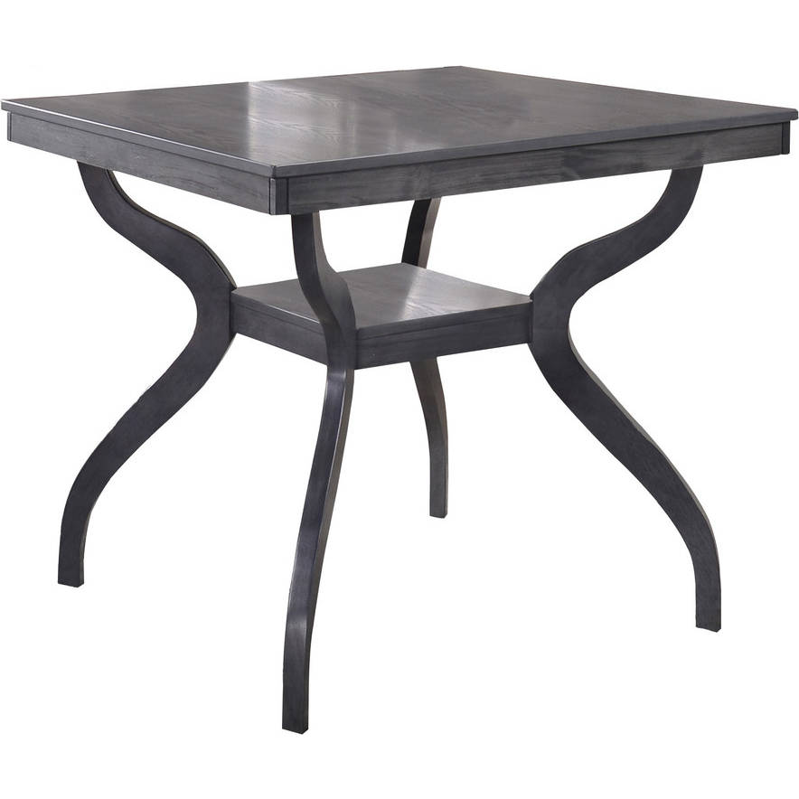 Best Quality D46-CHT D46 40" Square Counter Dining Table in Dark Gray Wood