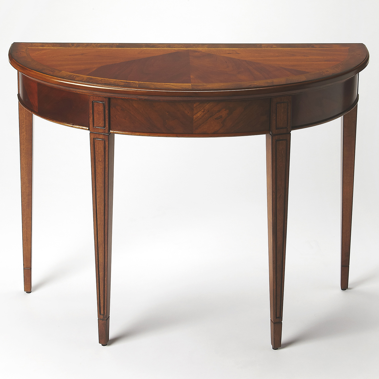 Butler 1533101 Hampton Olive Ash Burl Demilune Console Table