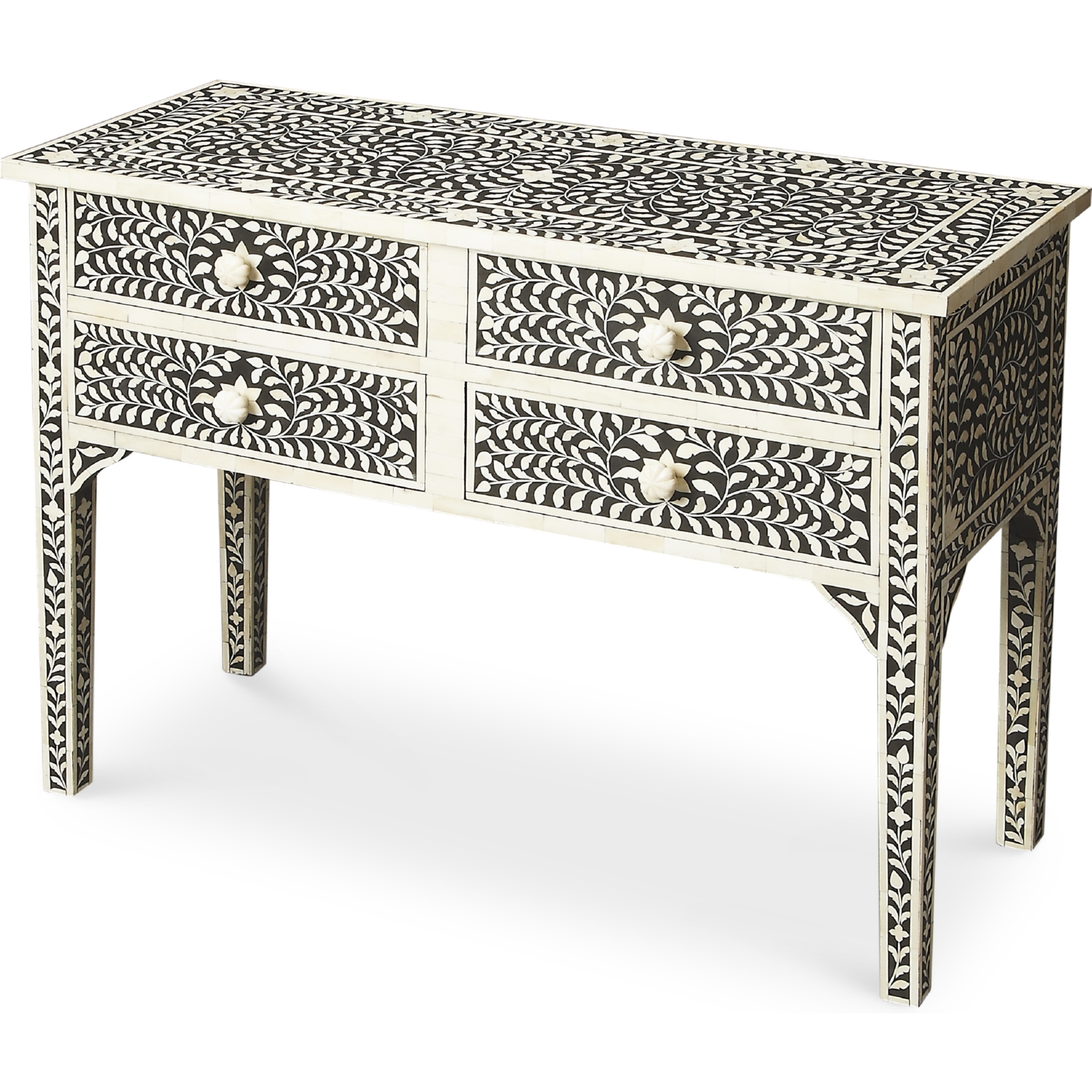 Butler 1860070 Vivienne Black Bone Inlay Console Table