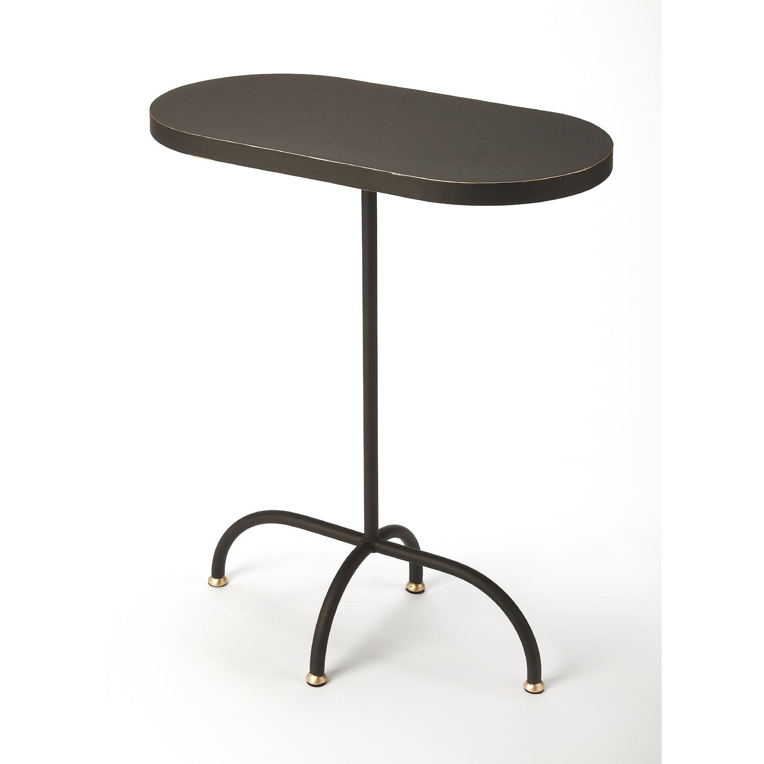 Butler 5313387 Cleo Oval End Table in Black & Gold