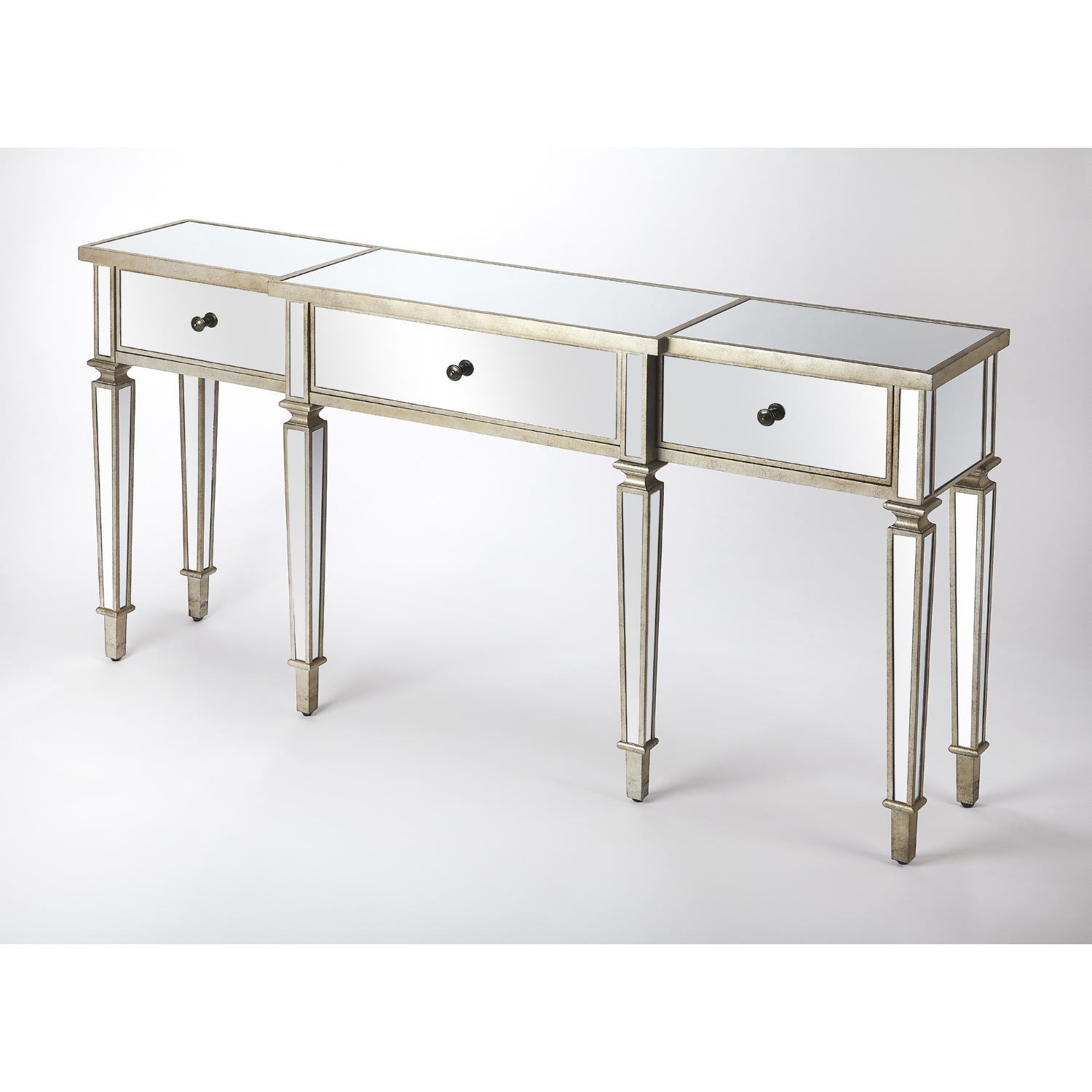 Butler 5337146 Hayworth Console Table in Mirror & Antique Gold