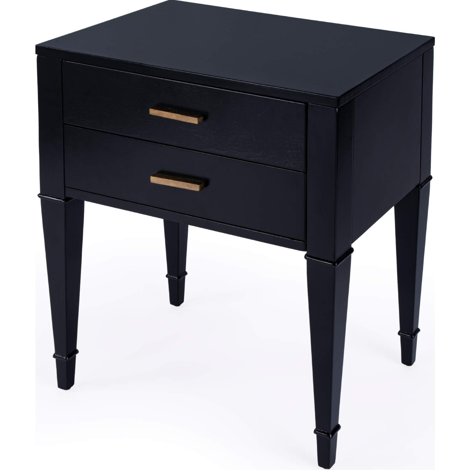 Butler 5713111 Kai 24" 2 Drawer End Table in Black Finish Wood