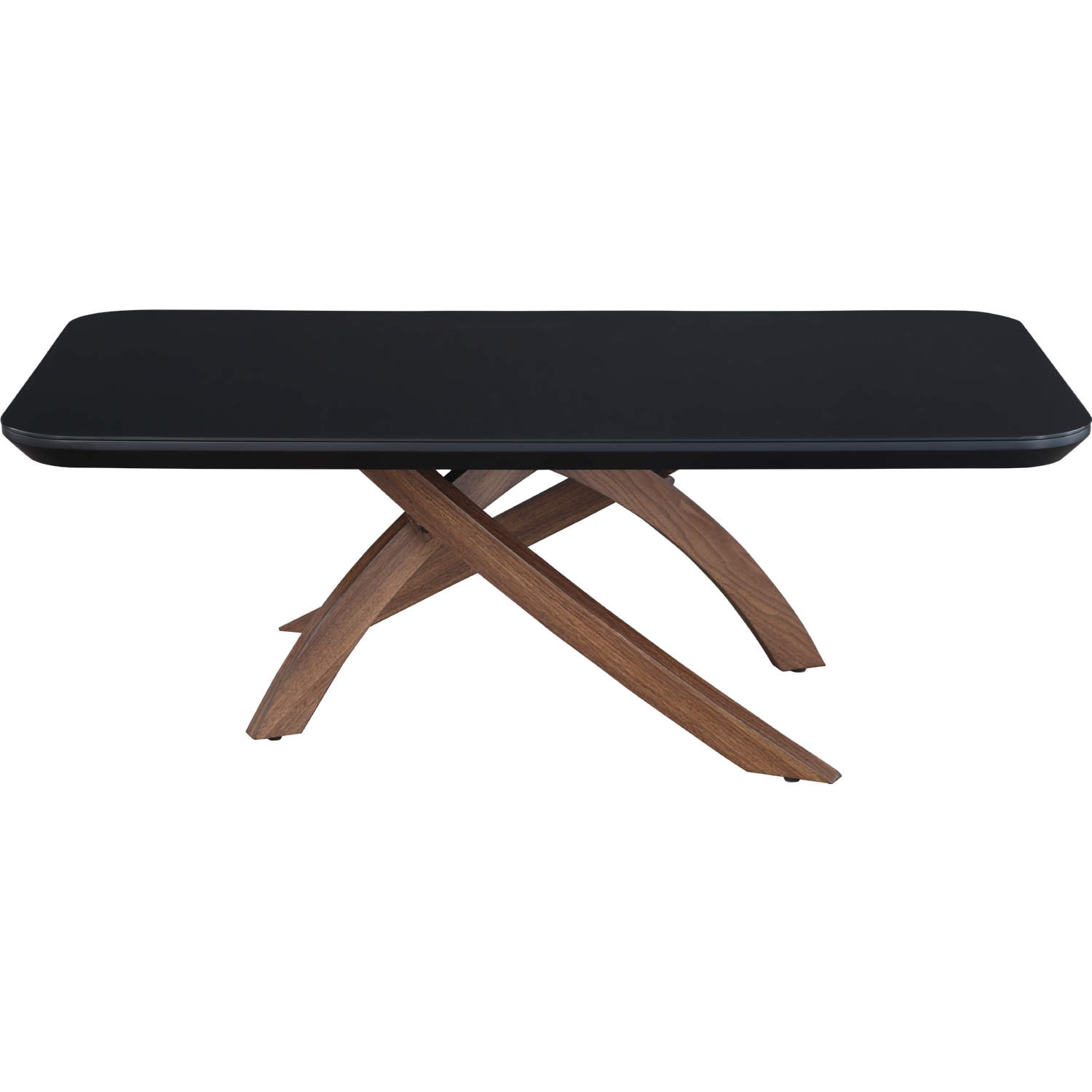 Chintaly EMILY-CT Emily Coffee Cocktail Table in Gloss Black Tempered ...