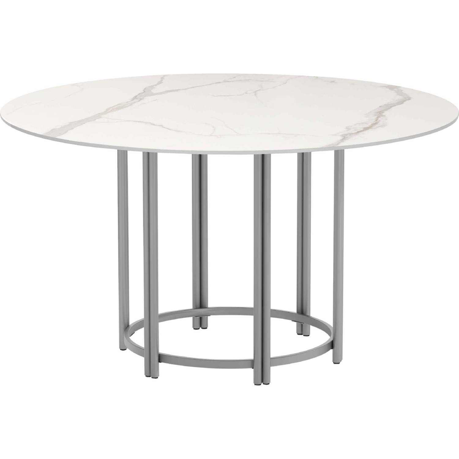 Chintaly KAMILA-DT Kamila 53" Round Dining Table in Marbled White Stone ...