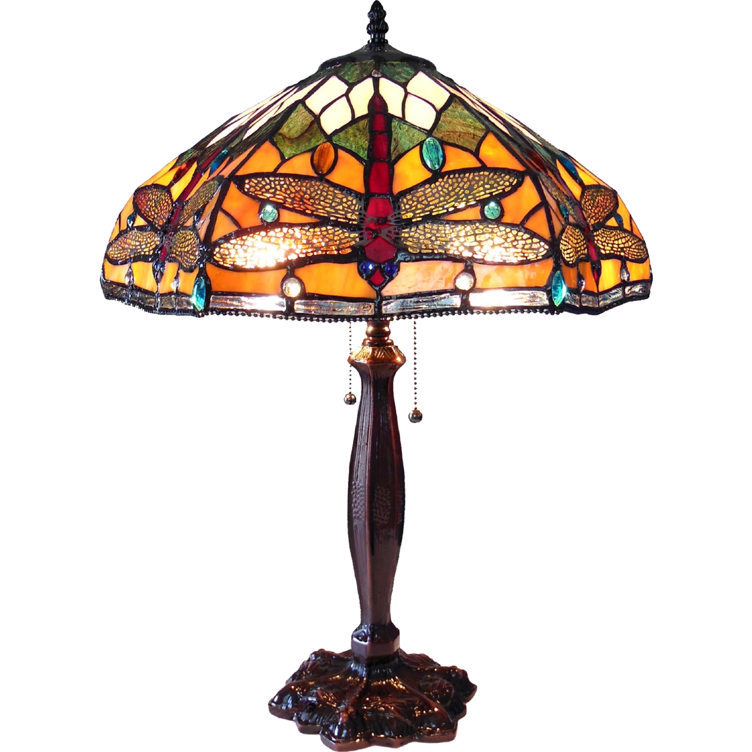 Chloe CH15042OD18-TL2 Pantala Tiffany Style 2 Light Dragonfly Table ...