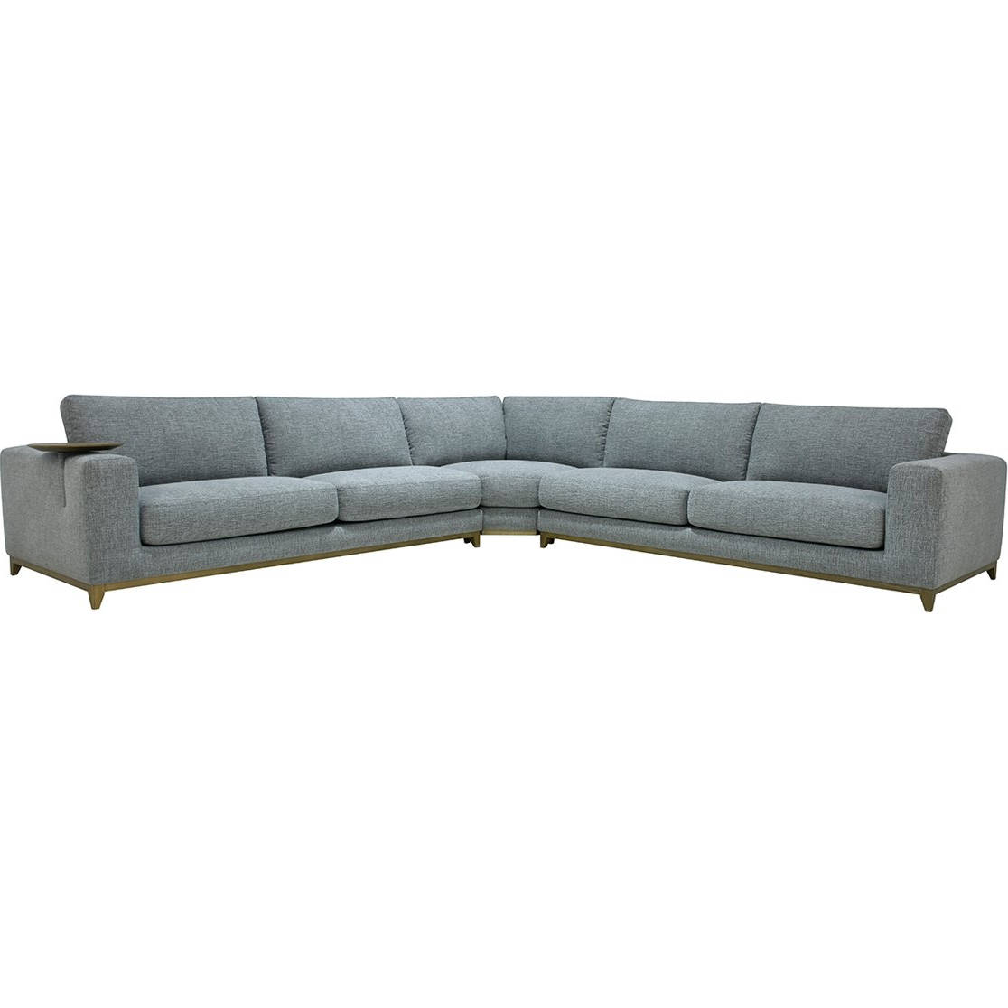 Classic Home 2167SC14 Donovan Sectional Sofa in Gray Fabric & Wood