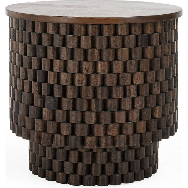 Classic Home 51011696 Norwood 25" Round End Table in Brown Mango Wood