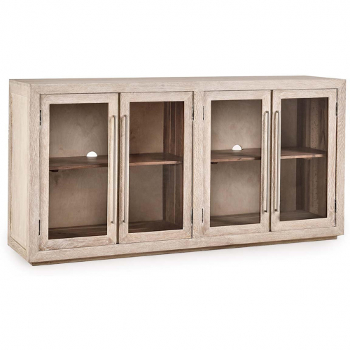 Classic Home 52010820 Bradley 4 Door Sideboard in White Washed Oak Wood ...