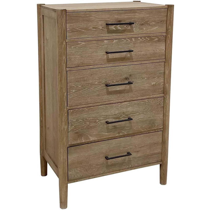 Classic Home 52010829 Fabio 5 Drawer Chest in Natural Finish Oak